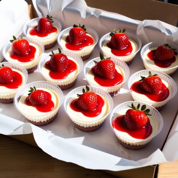 Strawberry Cheesecake Cup - Fork N Knife Catering Central Coast
