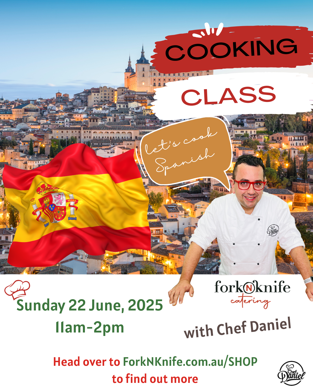 Chef Daniel Cooking Class SPANISH - Fork N Knife Catering Central Coast